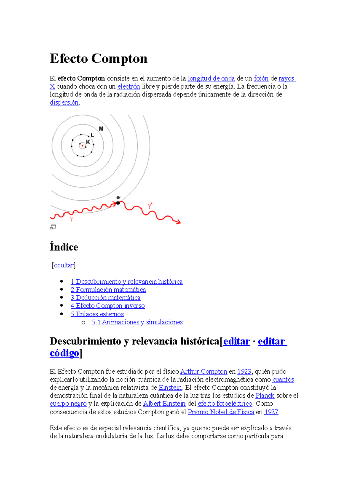 Efecto Compton - Caracterización de longitud de ondas - Efecto Compton El efecto Compton ...