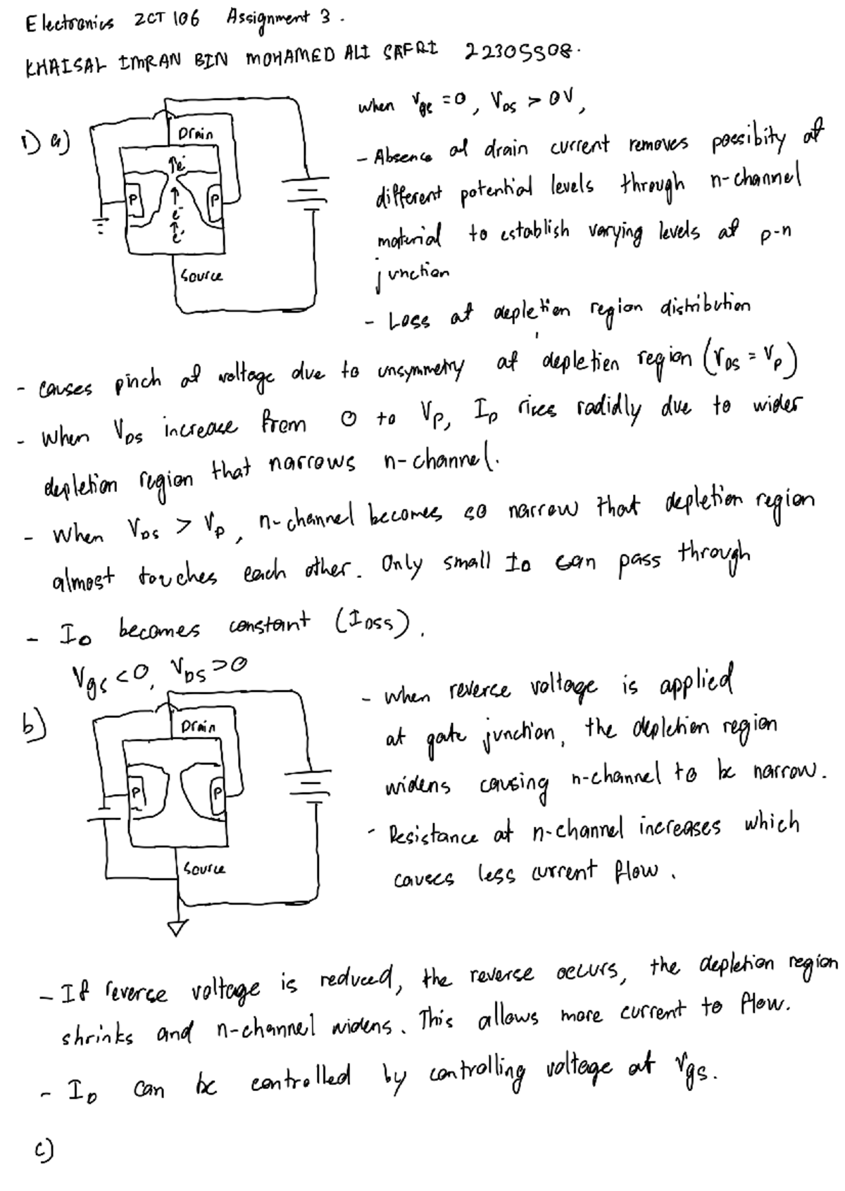 Assignment 3 - good - Electronics ZCT 106 Assignment 3. KHAISAL IMRAN BIN MOHAMED ALI SAFRI ...