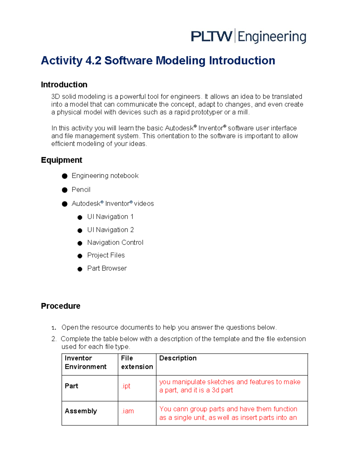 4.2 activity IED - Activity 4 Software Modeling Introduction ...