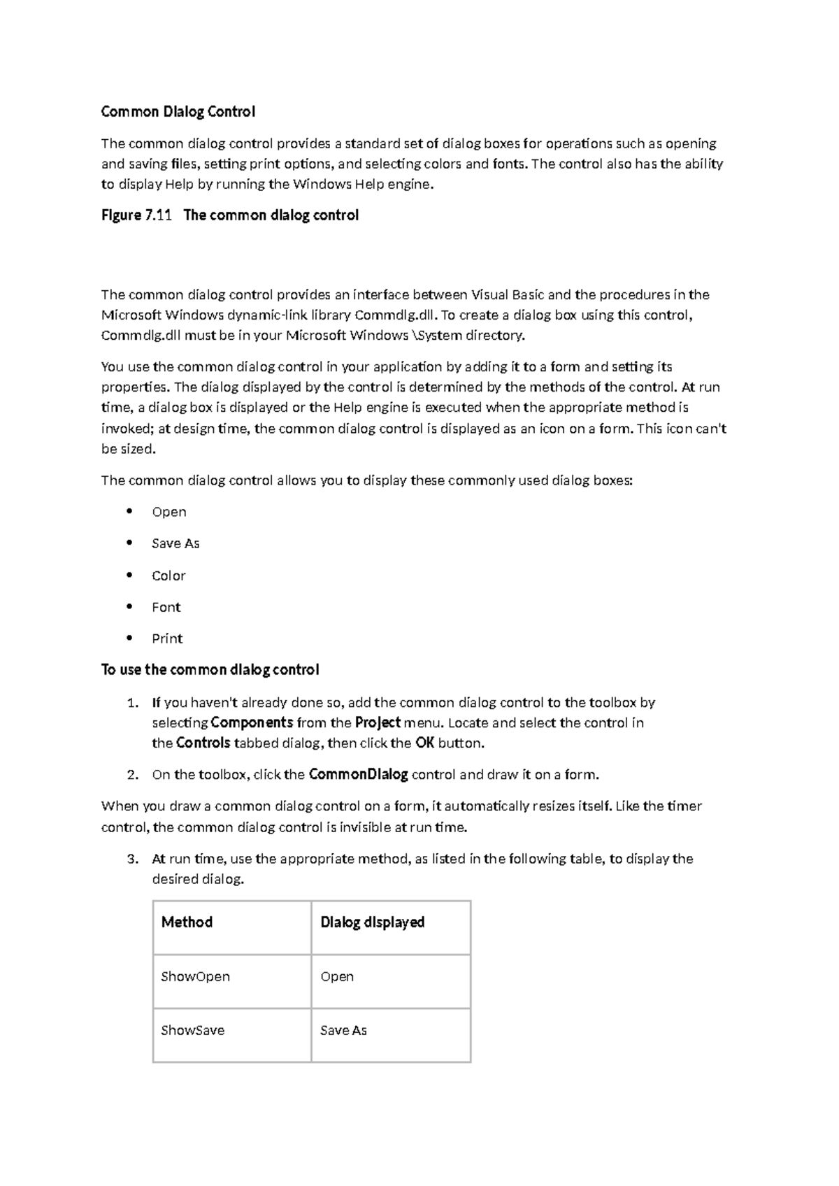 Common Dialog Control - The control also has the ability to display ...