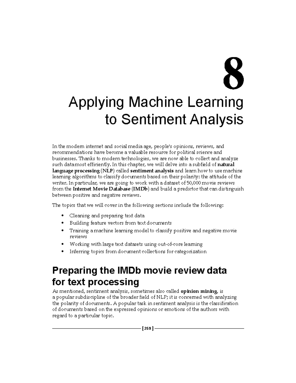 Chapter 8: Applying Machine Learning to sentiment analysis - Applying Machine Learning to ...