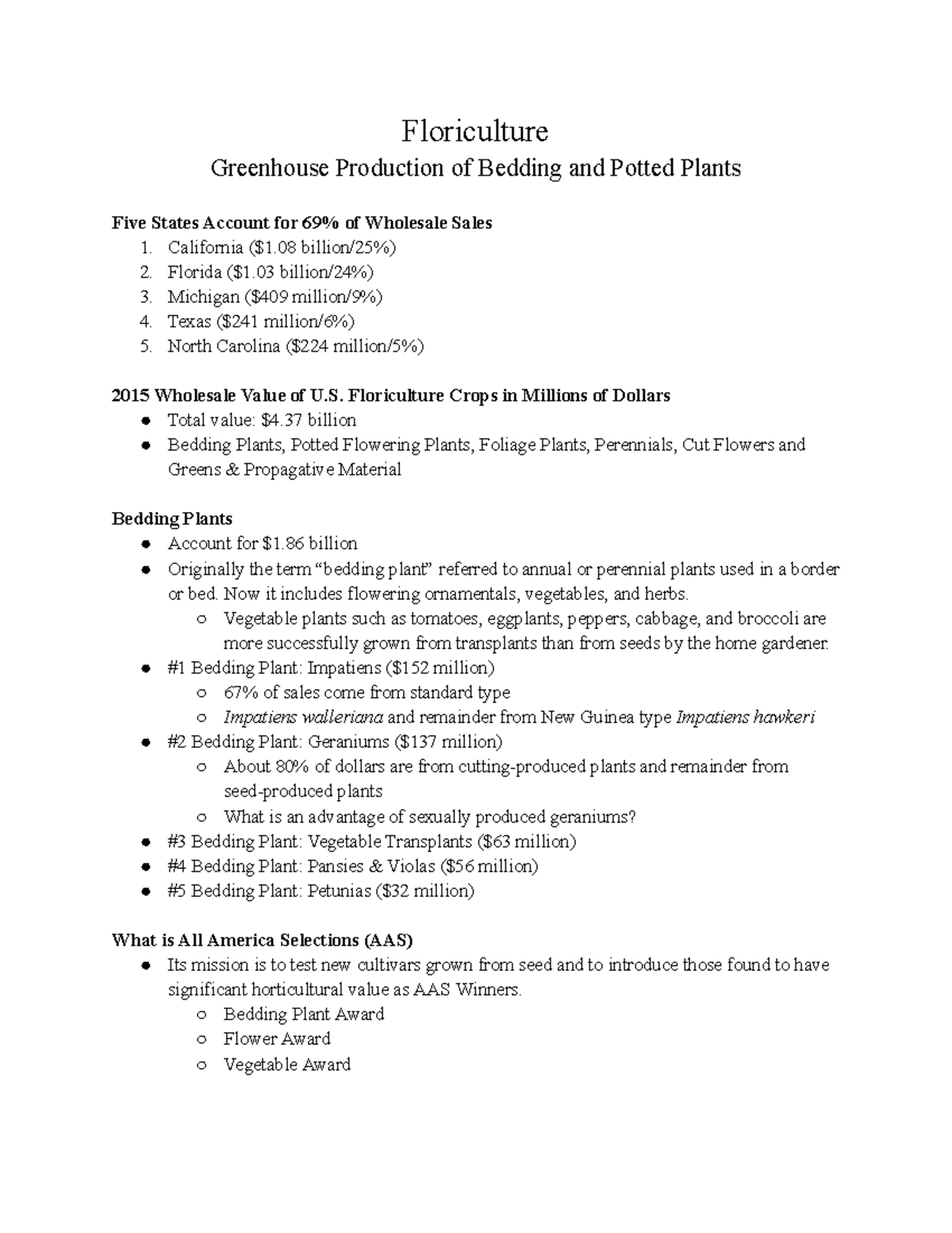Floriculture Chapter 23 - HORT 1013 - Floriculture Greenhouse ...