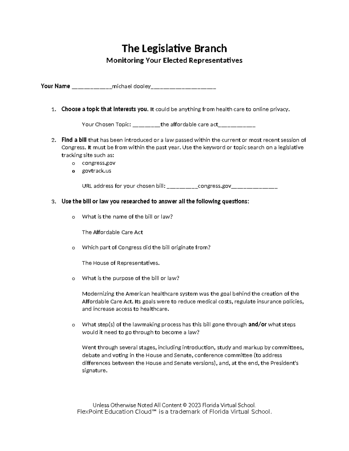 The legislative branch assignment 2 - The Legislative Branch Monitoring ...