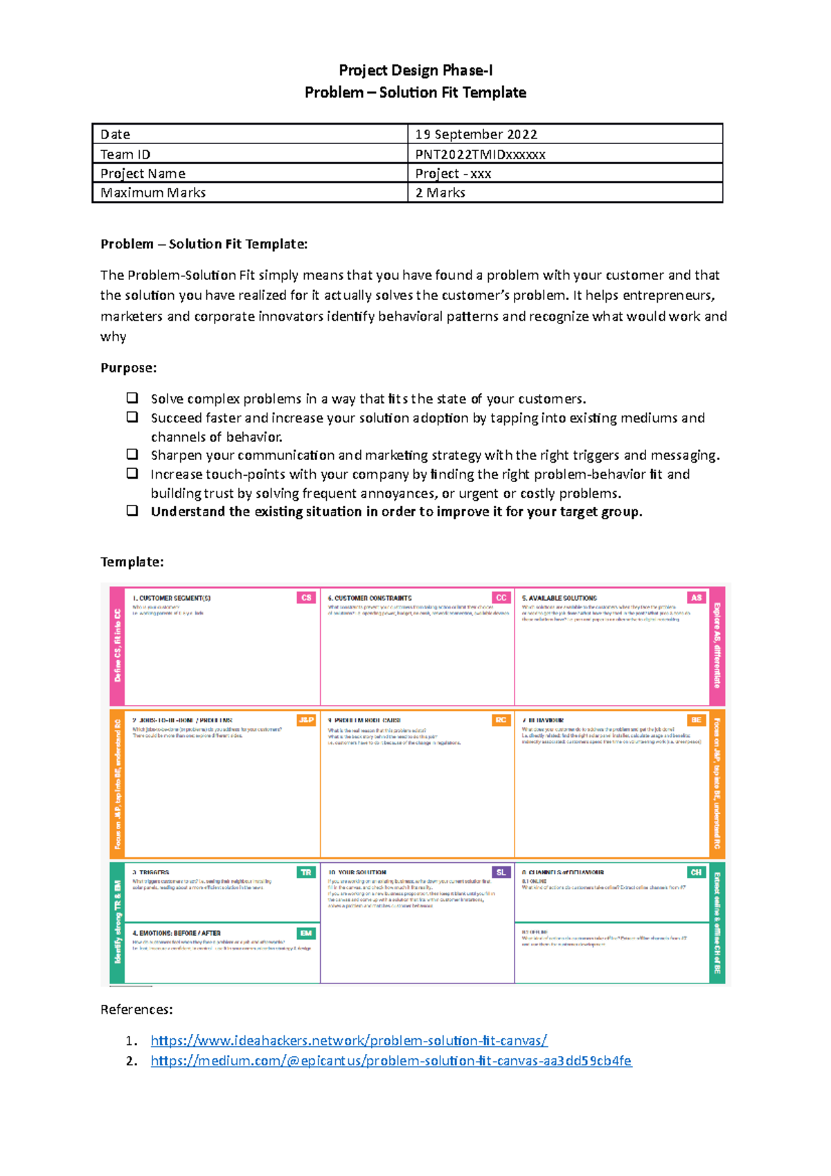 Problem - Solution Fit Template v1 - Project Design Phase-I Problem ...
