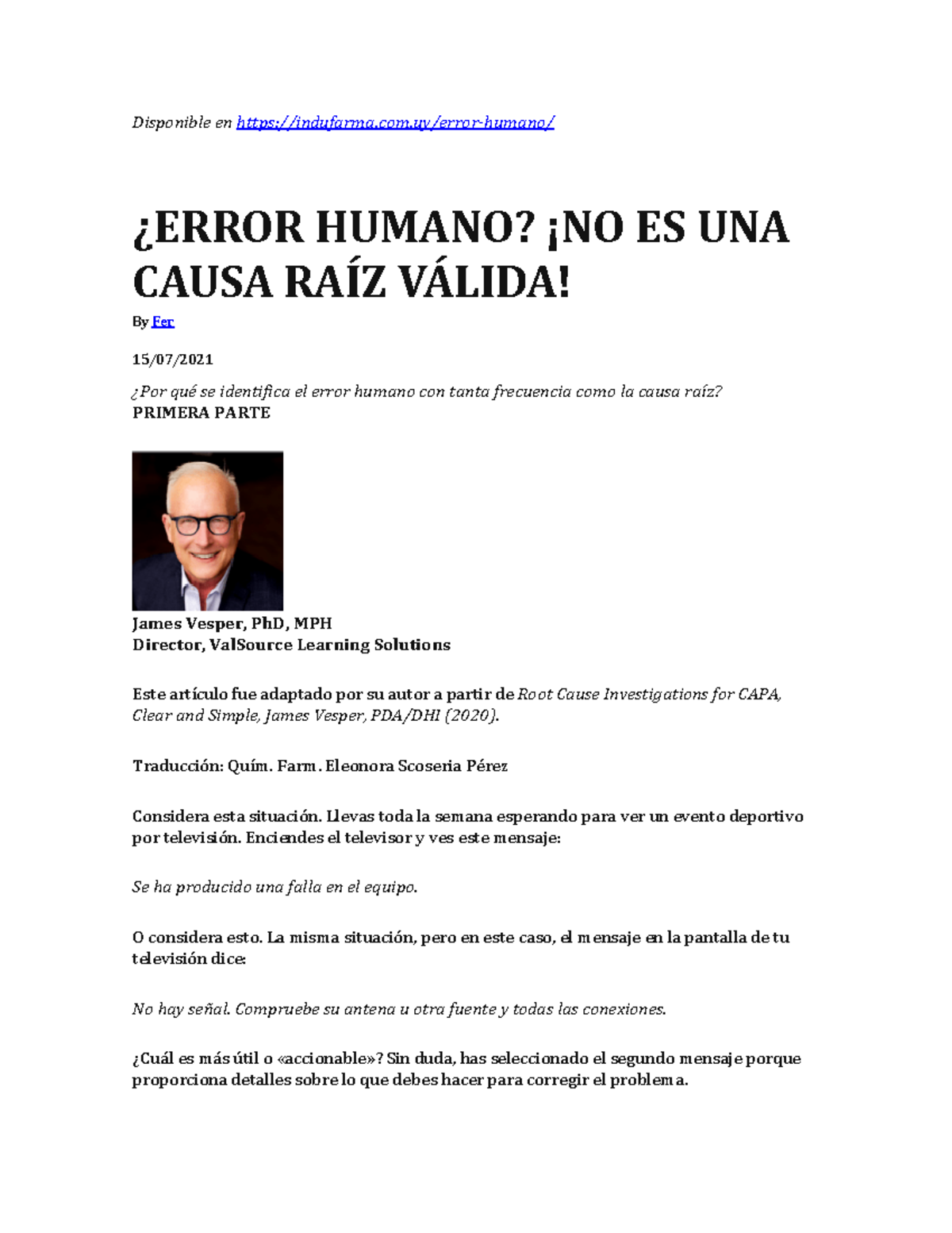 Error humano No es una causa raiz valida 1a parte - Disponible en ...