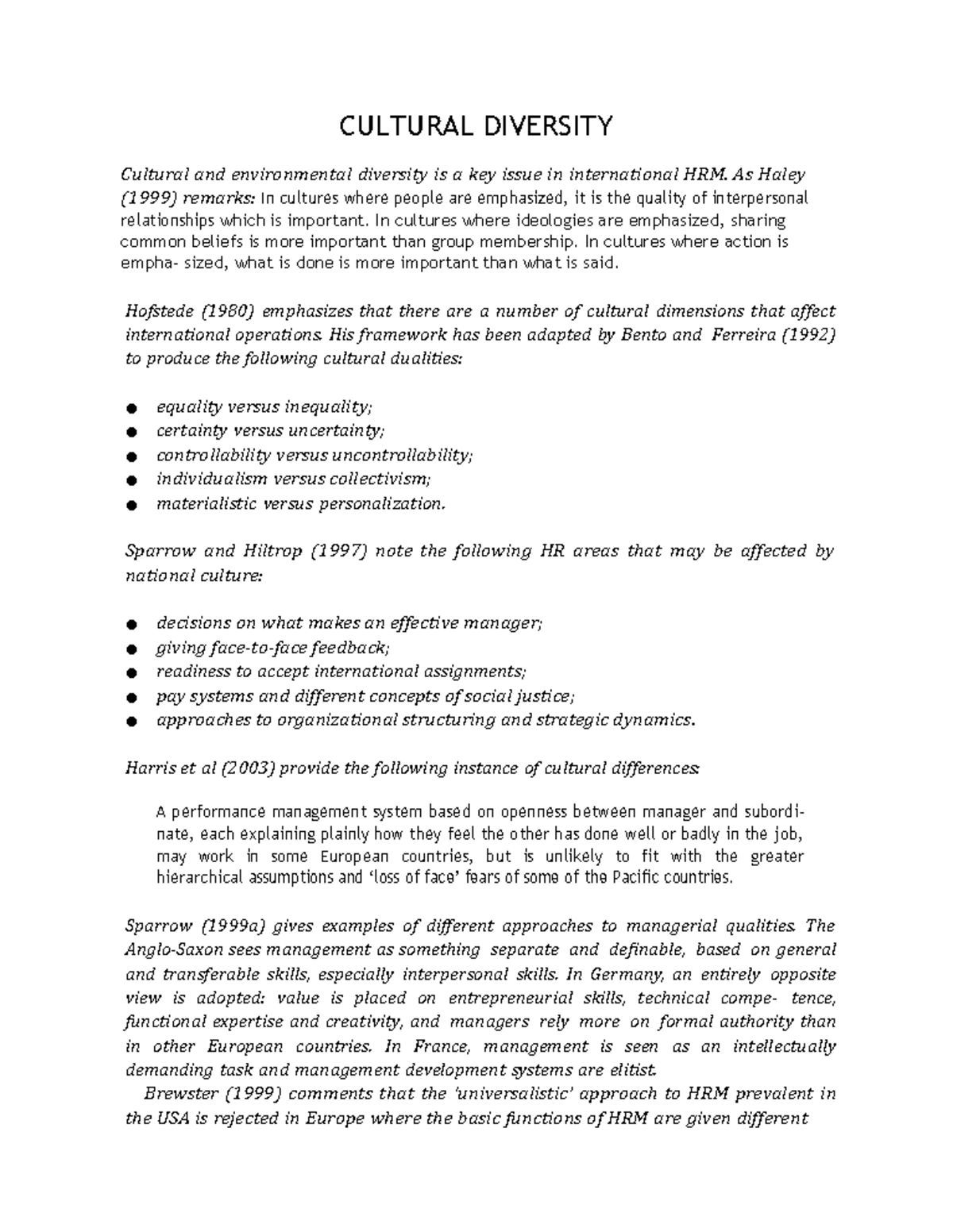 Cultural Diversity - CULTURAL DIVERSITY Cultural and environmental ...