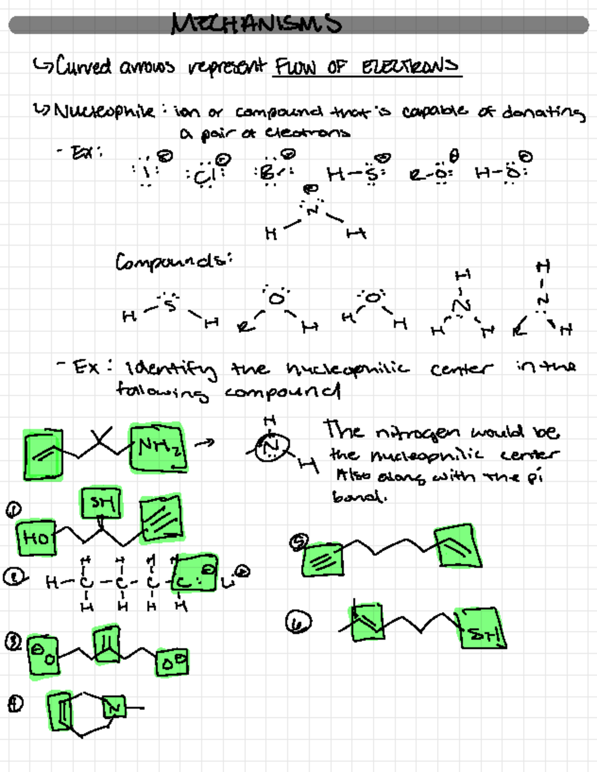 Mechanisms - MECHANISMS Curved arrows represent FLOW OF ELECTRONS ...