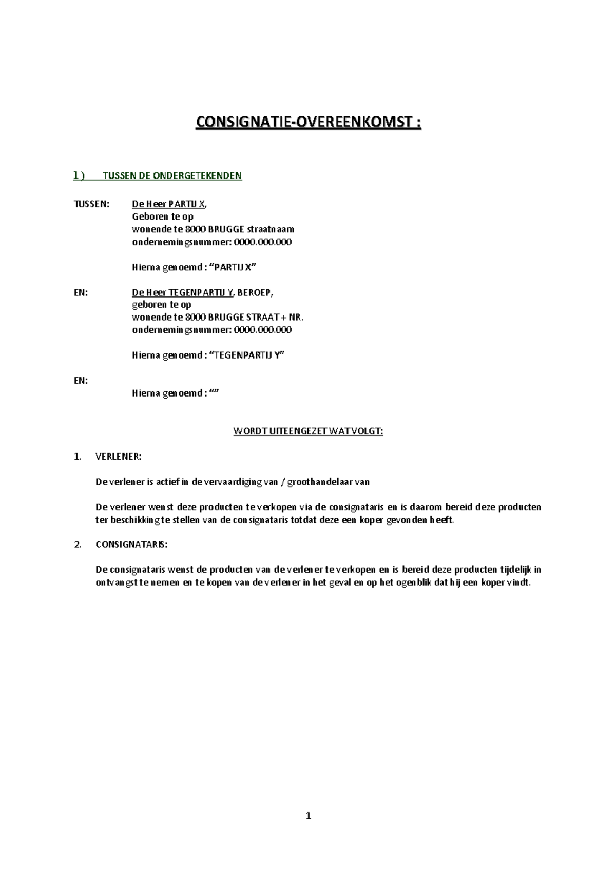 Voorbeeld inconsignatieverkoop rechtspraktijk - CONSIGNATIE ...