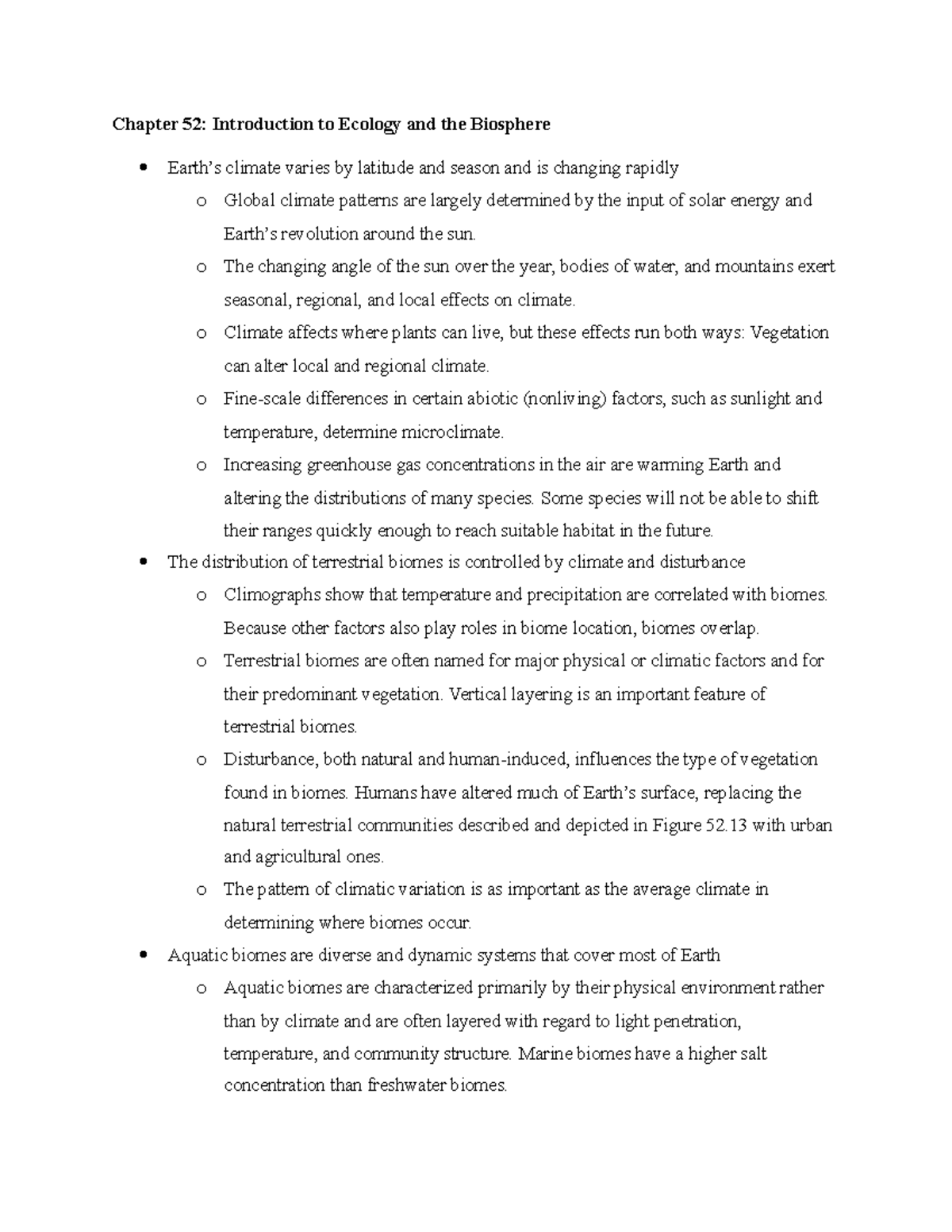 Biology Chapter 52 - Chapter 52: Introduction to Ecology and the ...