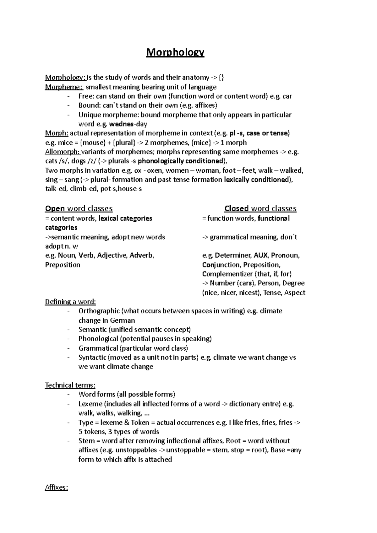 Morphology - SoSe2019 - Morphology Morphology: is the study of words ...