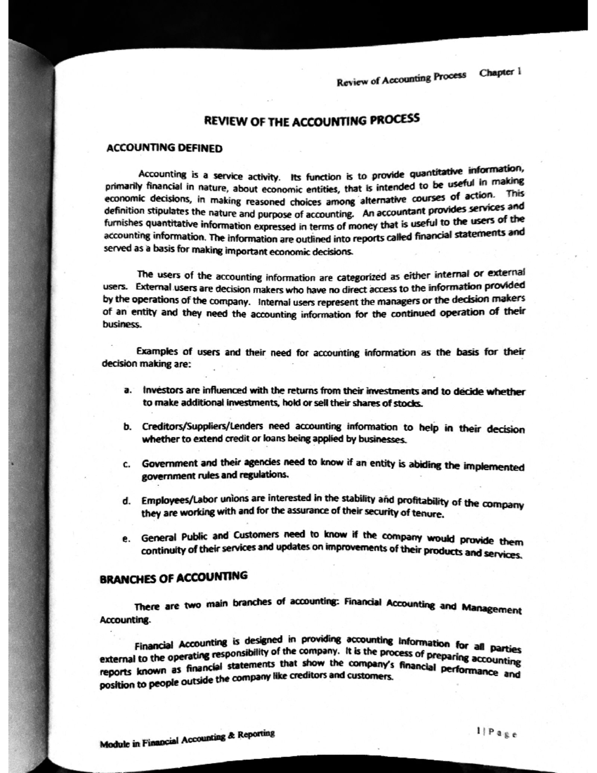 Accounting - Lecture notes 1 - BS accountancy - Studocu