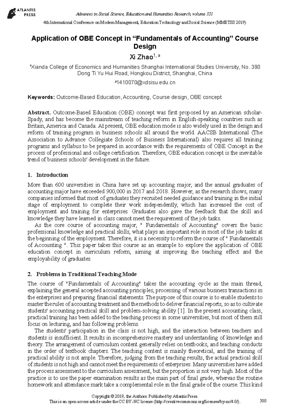 Application of OBE Concept in Fundamentals of Acco - Application of OBE Concept in “Fundamentals ...