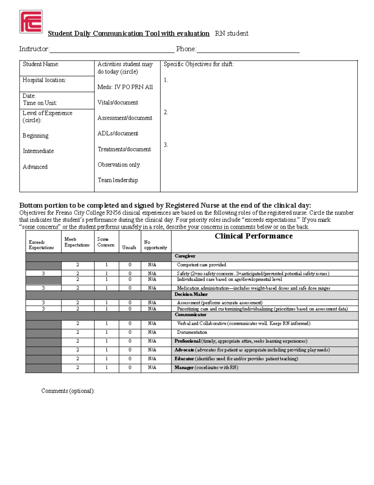 Communication card and eval FA24 - Student Daily Communication Tool ...