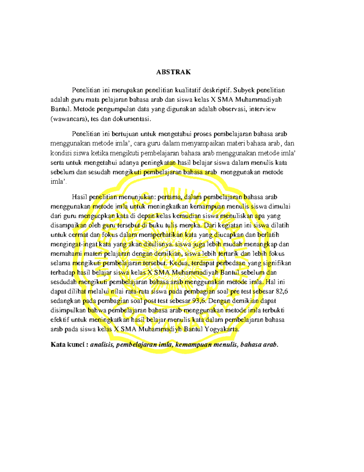 4. Abstrak - Sistematika skripsi - ABSTRAK Penelitian ini merupakan penelitian kualitatif - Studocu