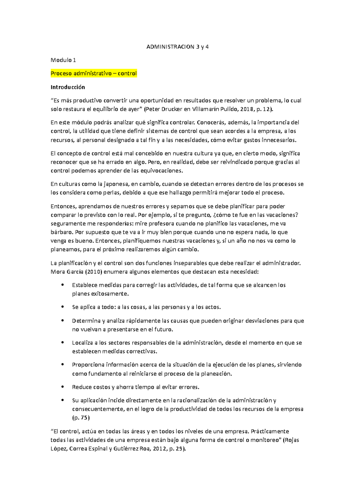 Modulo 3 y 4 administracion - ADMINISTRACION 3 y 4 Modulo 1 Proceso ...