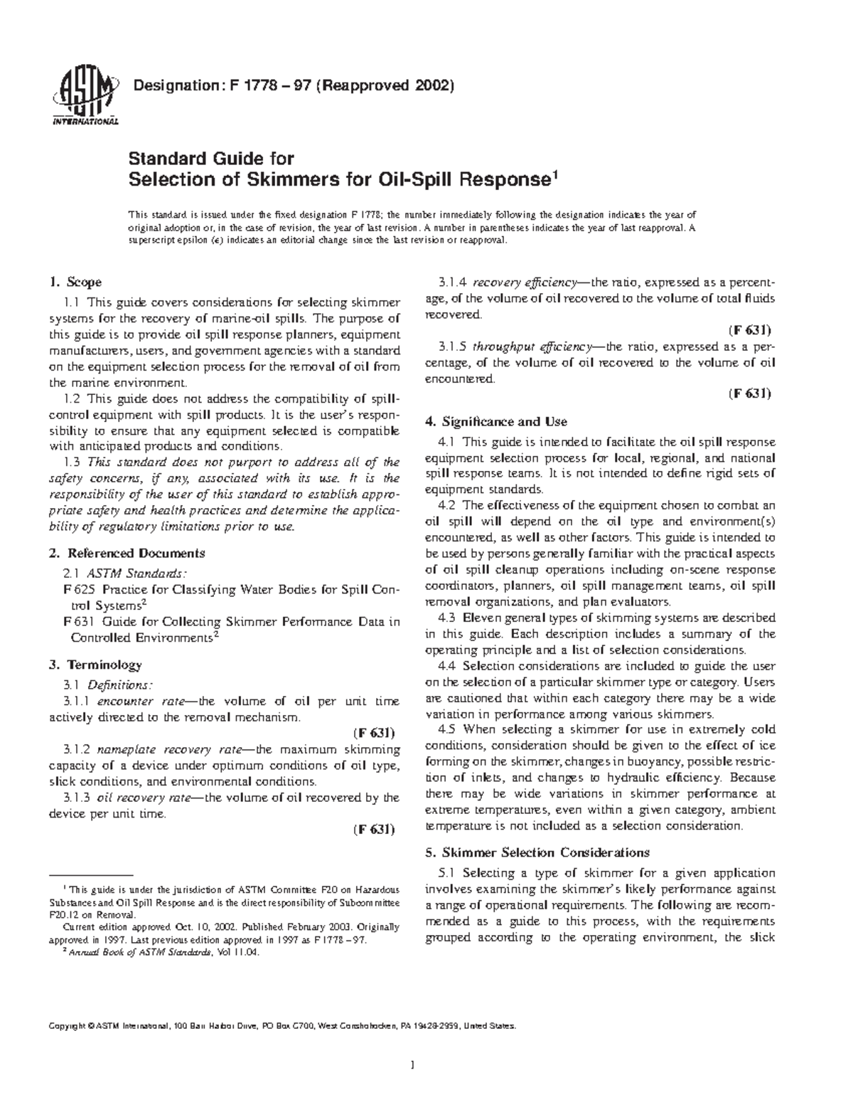 F-1778 - Designation: F 1778 – 97 (Reapproved 2002) Standard Guide for ...