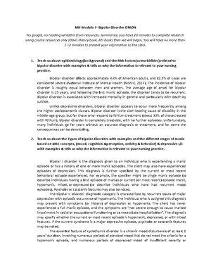 Mental Status Exam A - Brief Mental Status Exam (MSE) Form 1 ...