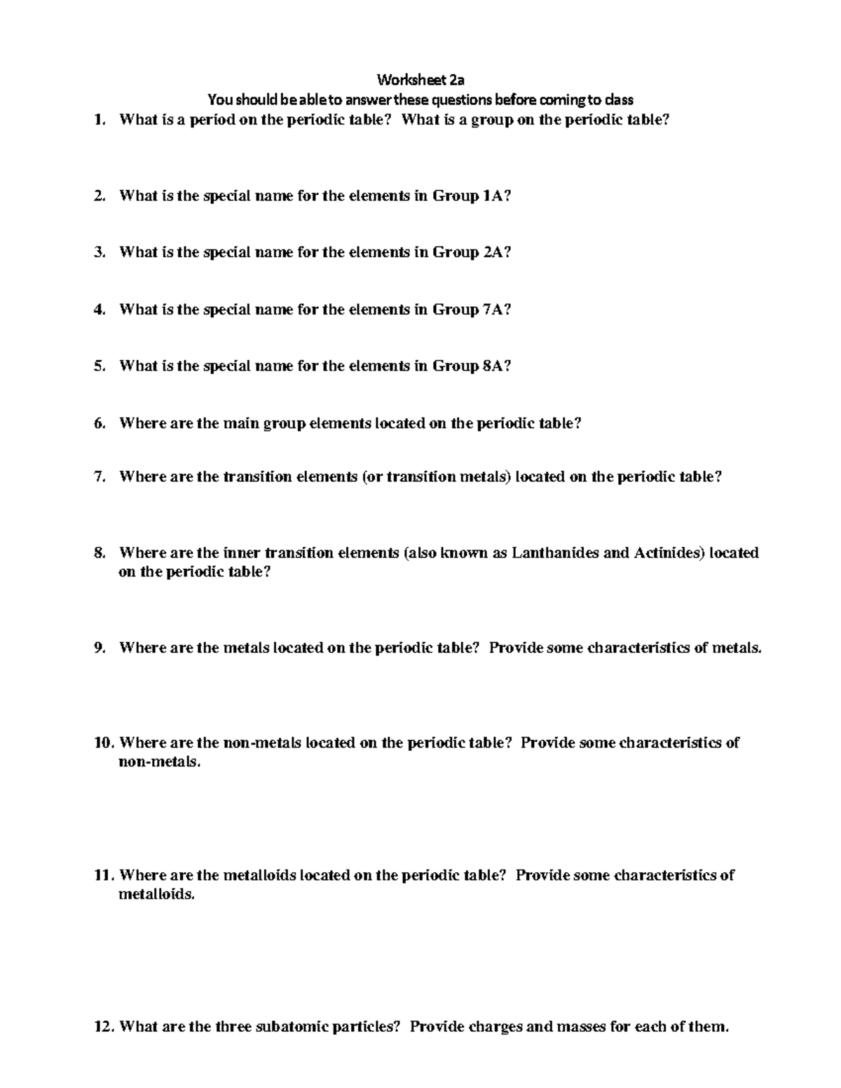 Worksheet Ch 2a-new - Pre-exam practice problems - Worksheet 2a You ...