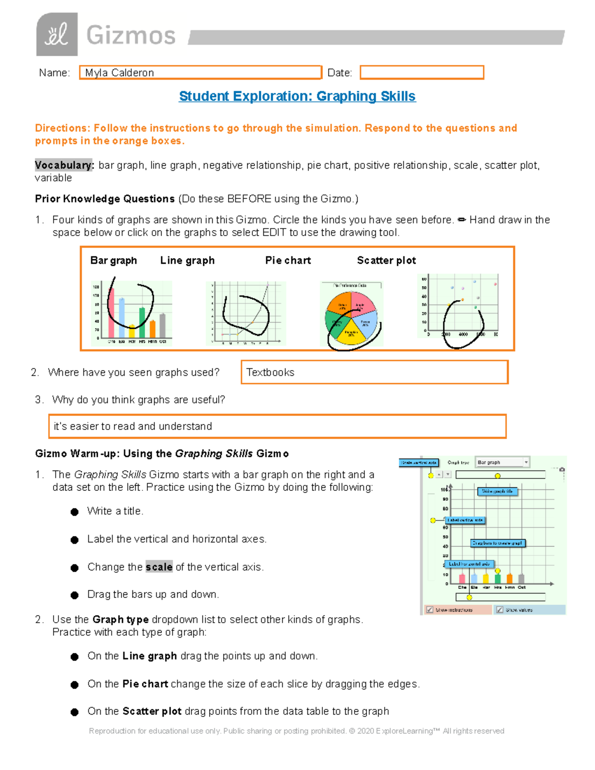 M2W1 Graphing - Calderon, Myla - Name: Myla Calderon Date: Student ...
