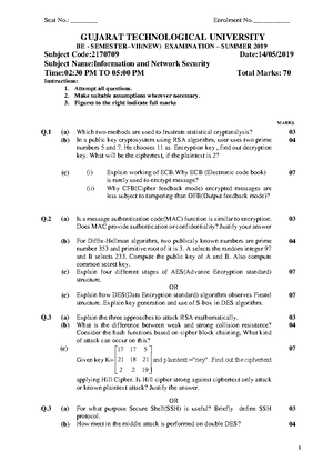 2170709 BE Summer 2021 - GTU PAPER OF PREVIOUS YEAR FOR PREPARATION OF ...