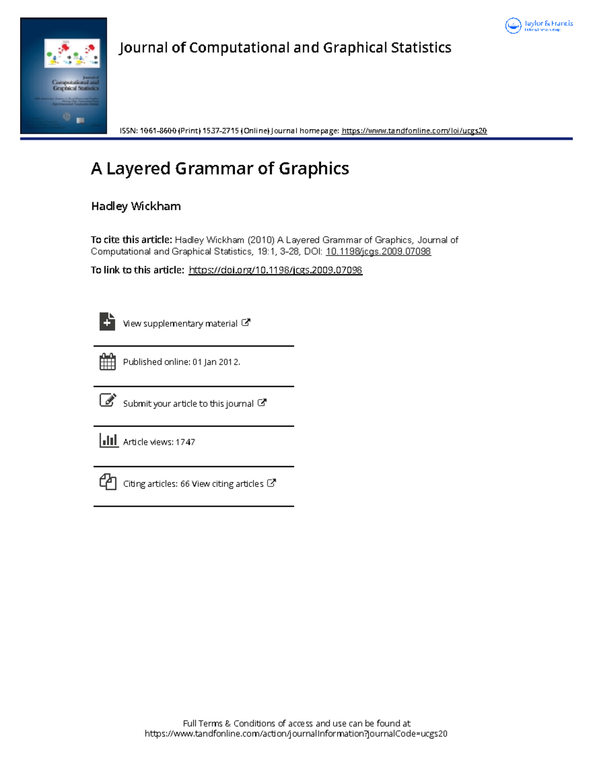 A Layered Grammar of Graphics - Submit your article to this journal ...