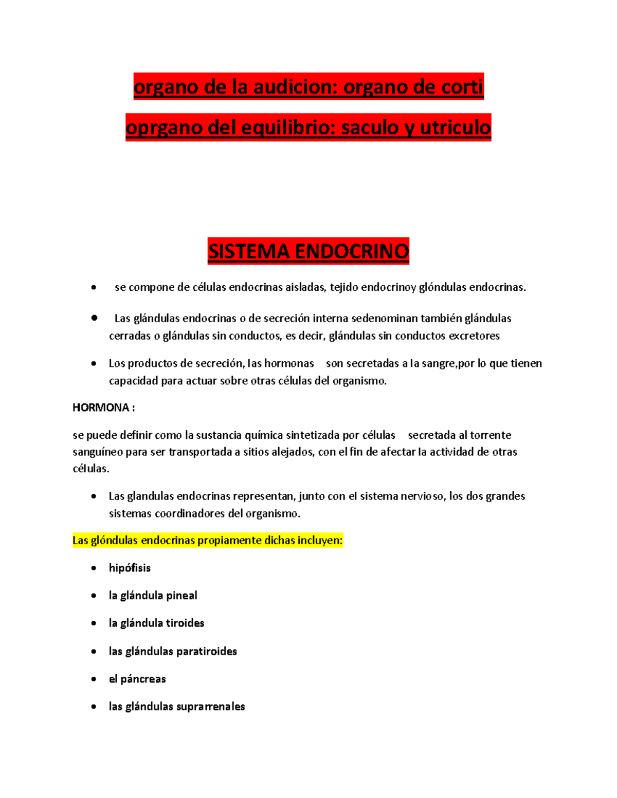 3 Parcial Histo - organo de la audicion: organo de corti oprgano del ...
