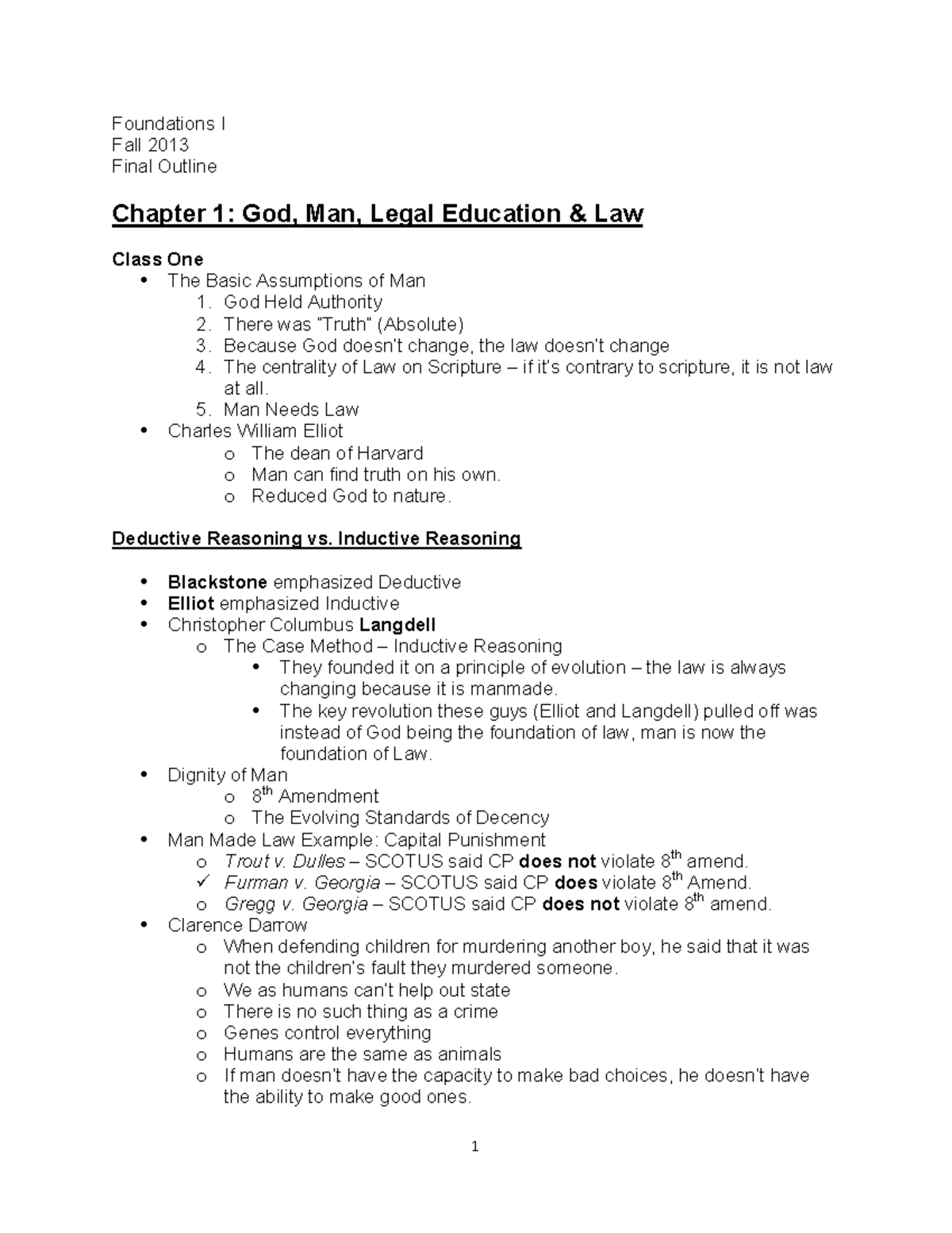 Foundations 1 Valedictorian Outline - Foundations I Fall 2013 Final ...