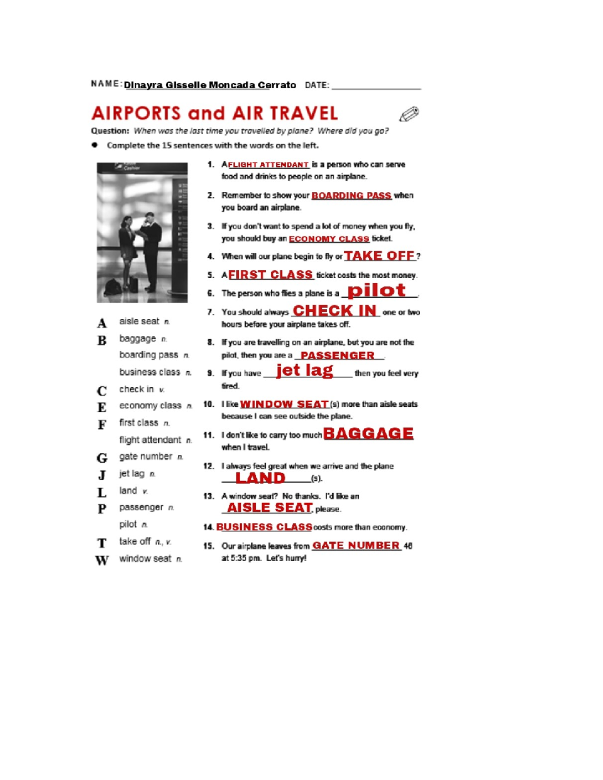 Airports and Air Travel Worksheet - Inglés II - Studocu