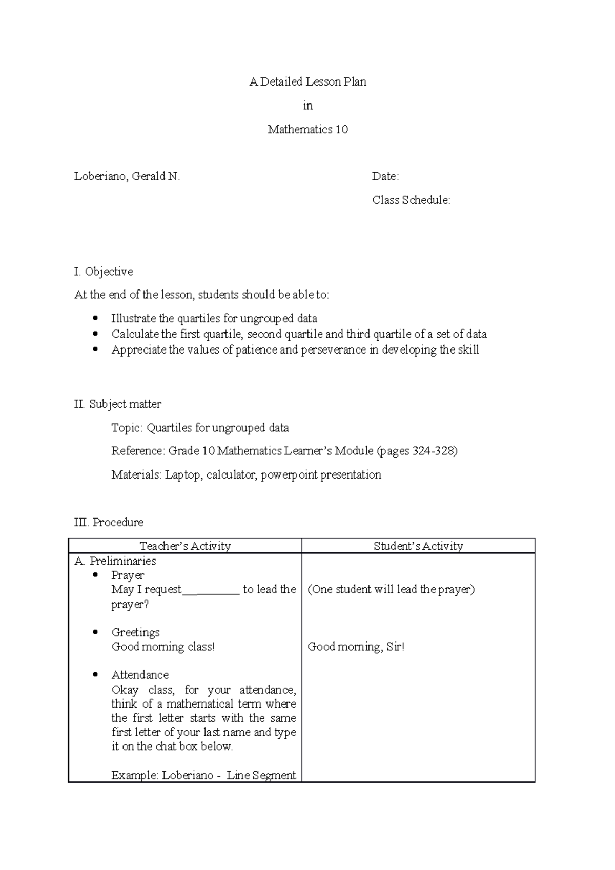Lesson Plan for Demo - Jjjj - A Detailed Lesson Plan in Mathematics 10 ...