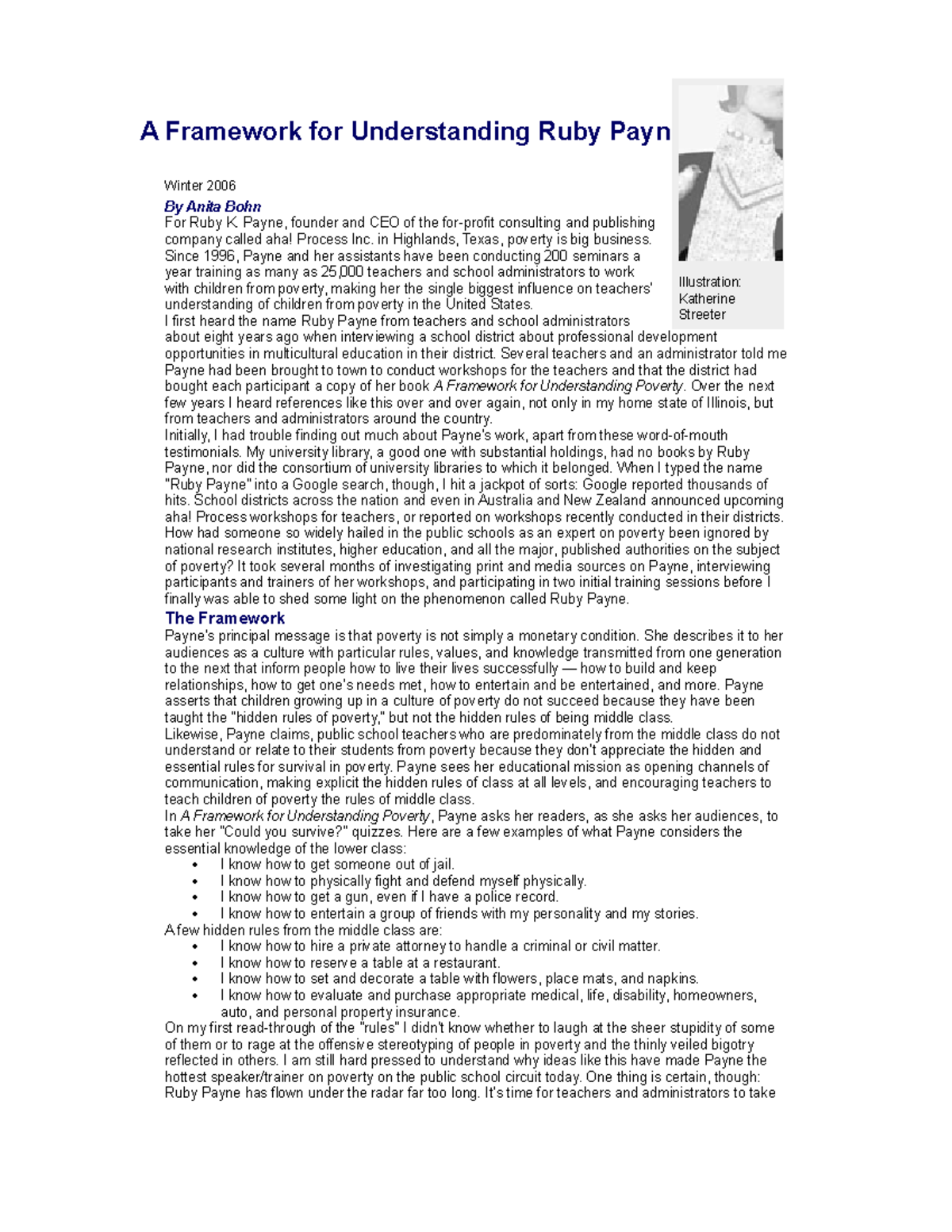 Bohn A Framework for Understanding Ruby Payne - A Framework for ...