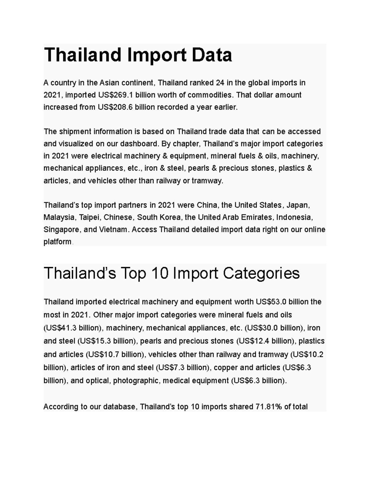 Thailand-Import-Data - Thailand Import Data A country in the Asian ...
