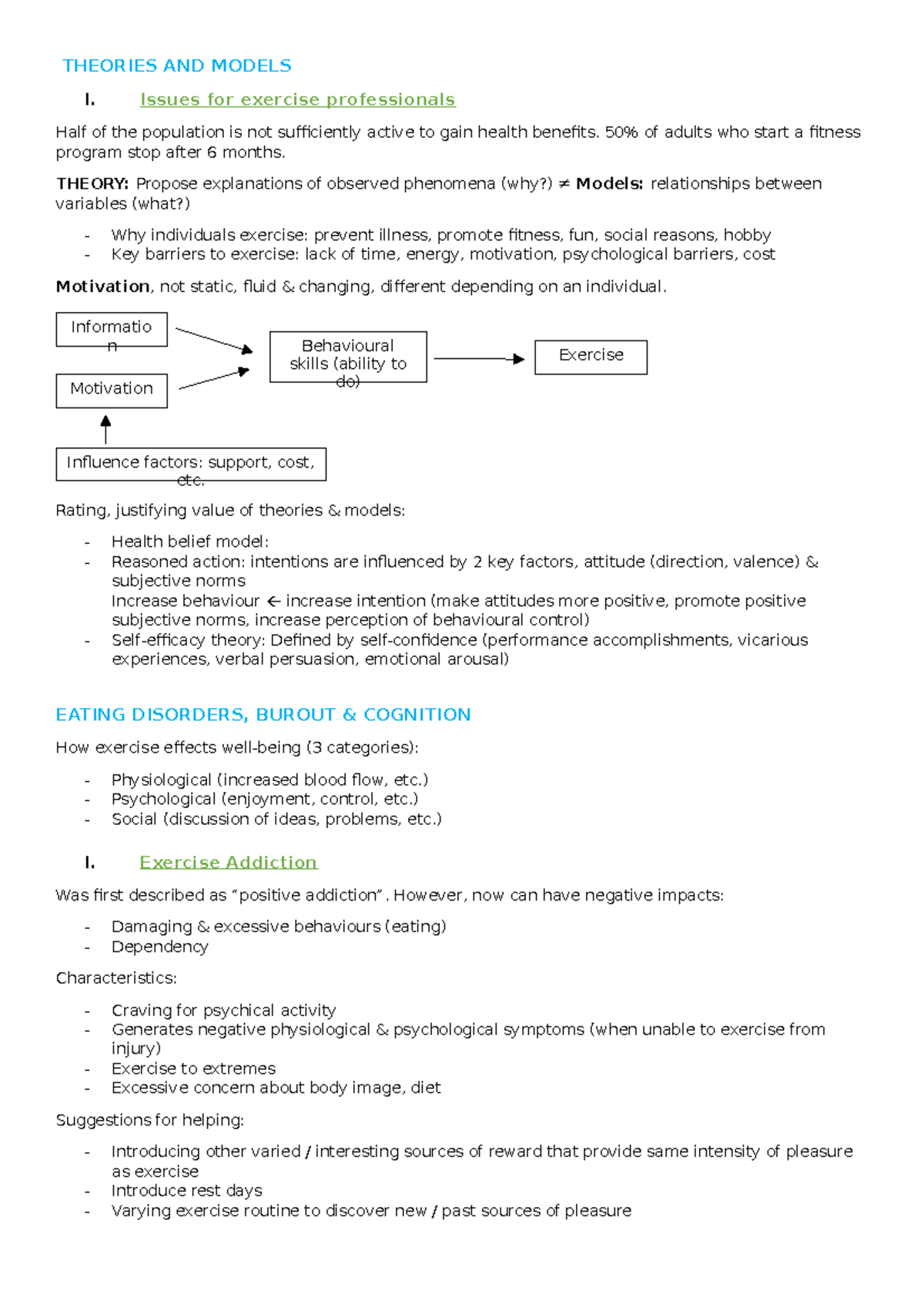 Theories and Models - THEORIES AND MODELS I. Issues for exercise ...