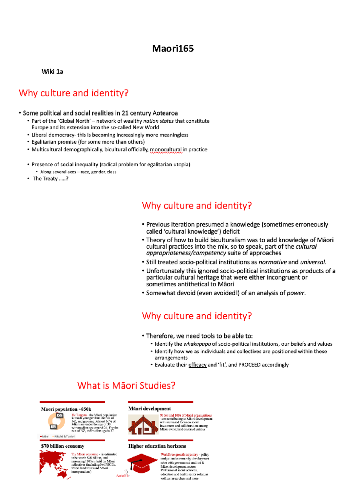 Maori 165 - maor165 lecture notes - Maori Wiki 1a A rapid growth ...