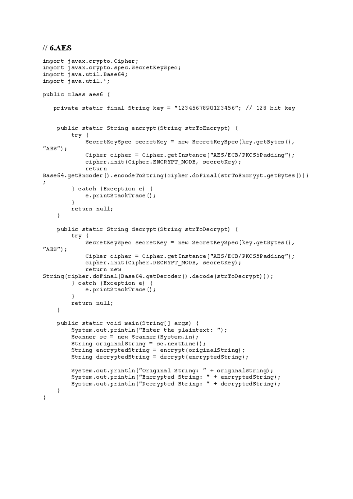 Second 5 cns - cns - // 6 import javax.crypto; import javax.crypto.spec; import java.util ...