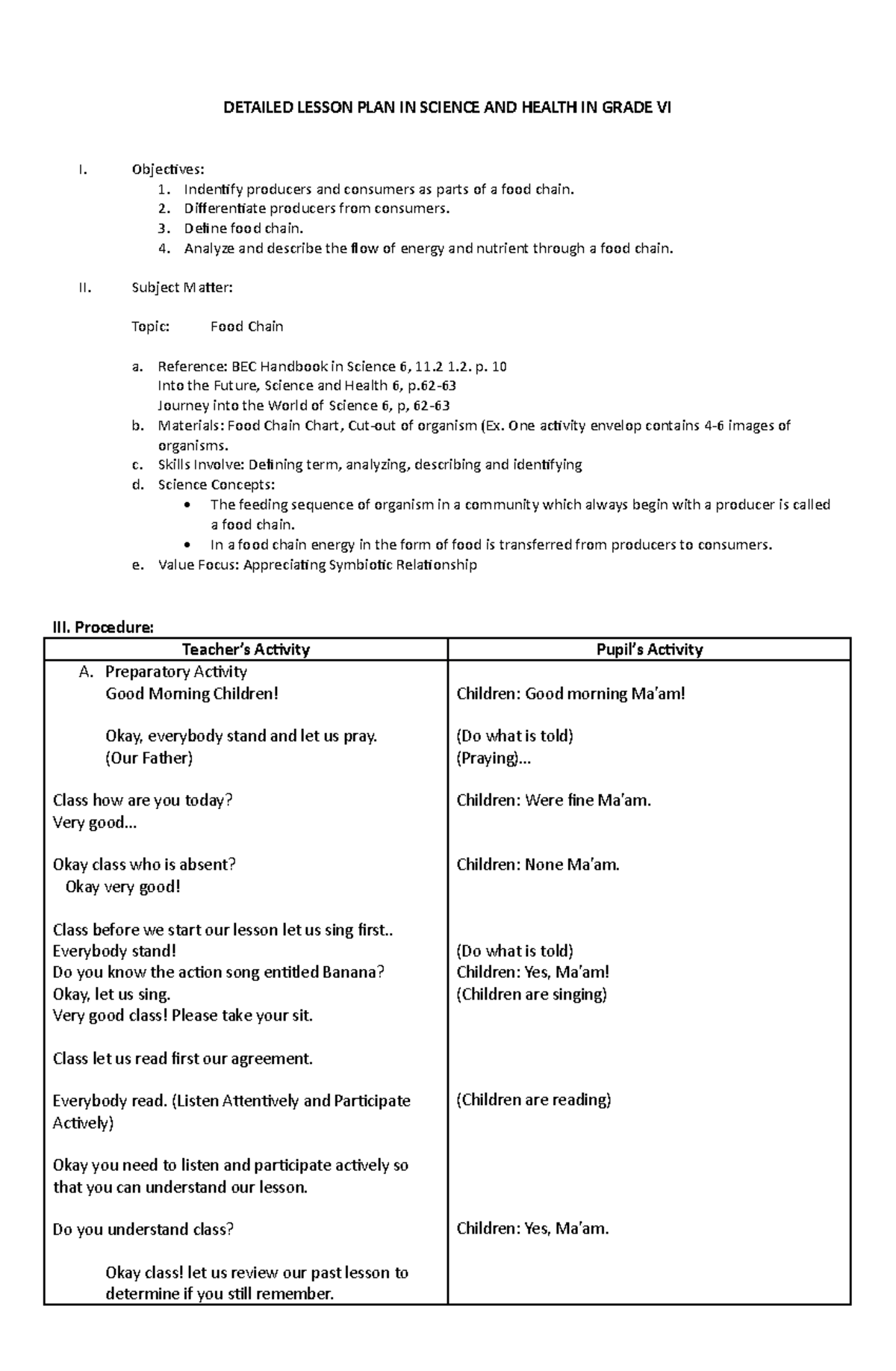 Pdfcoffee - ...... - DETAILED LESSON PLAN IN SCIENCE AND HEALTH IN ...