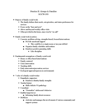 SOCW-393 Notes: Resiliency - Practice II: Groups & Families SOCW ...