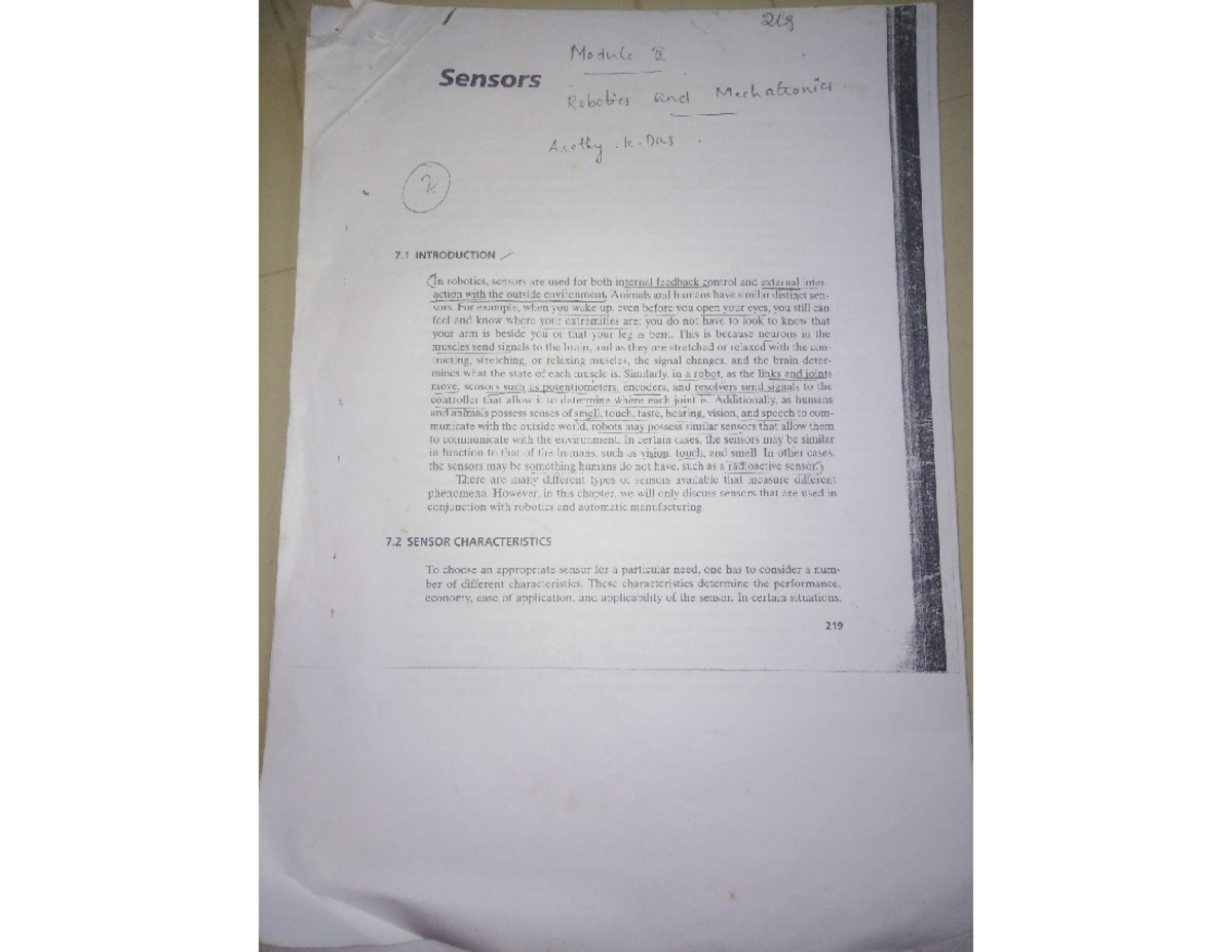 Sensors - Electronics and communication engineering - Studocu