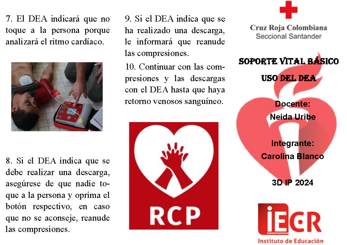 Folleto Uso del DEA - uso del DEA - SOPORTE VITAL BÁSICO USO DEL DEA ...