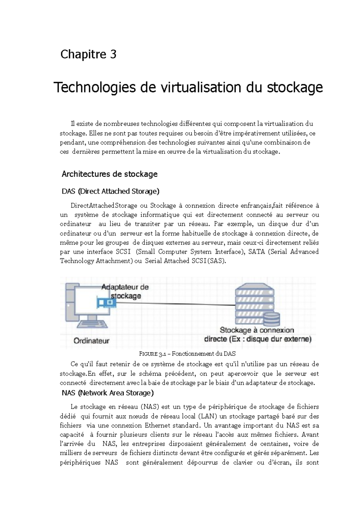 Chap 3 virt de stockage - ddddd - Chapitre 3 Technologies de virtualisation du stockage Il ...