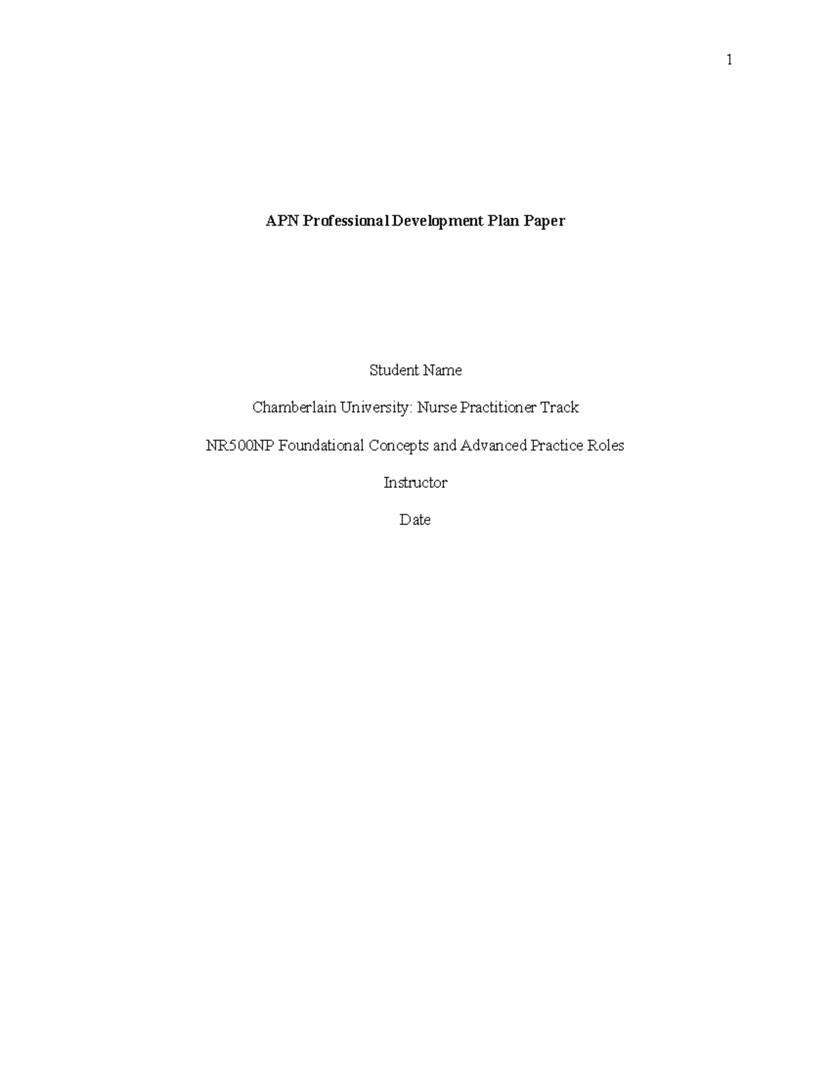 Order id 3649954 final - APN Professional Development Plan Paper - APN ...