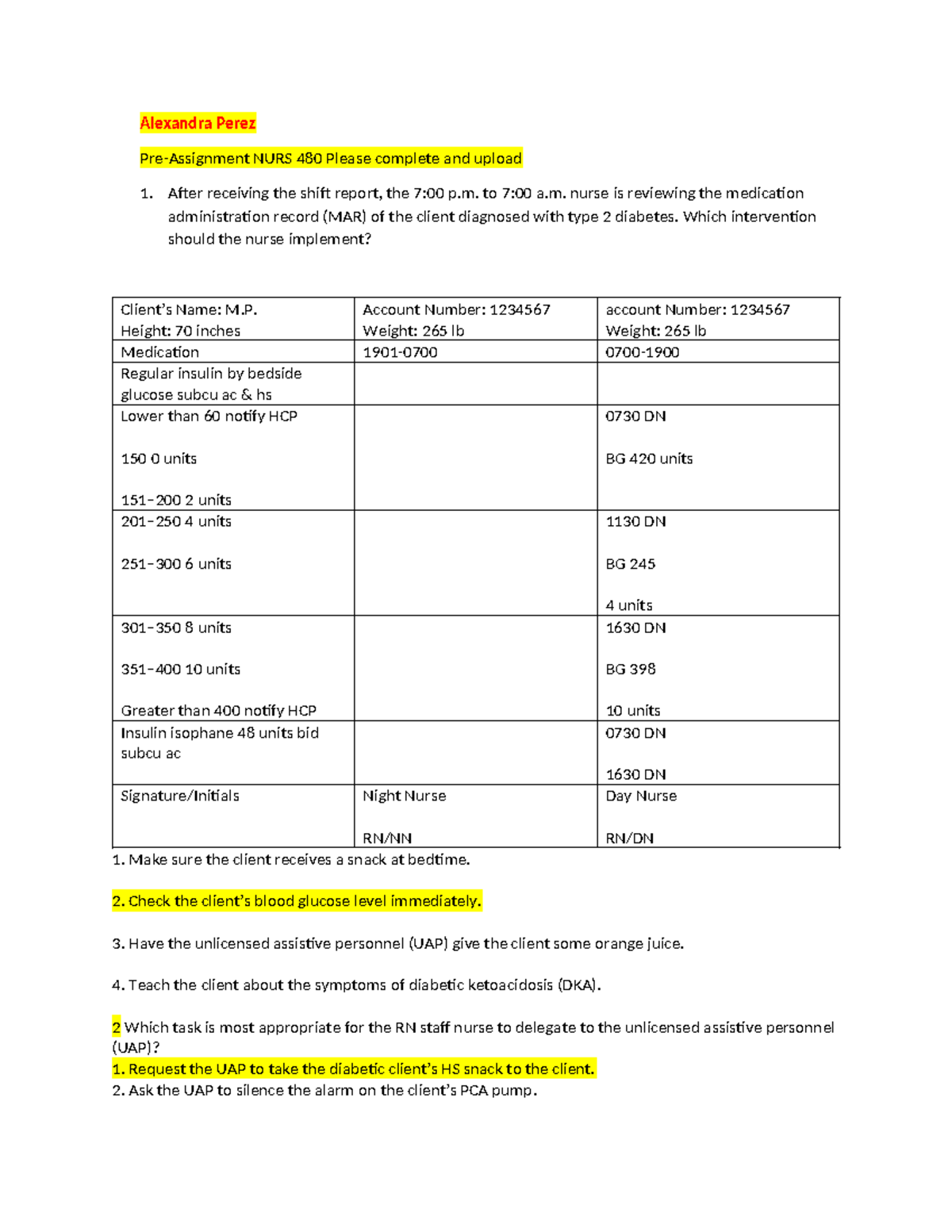 PRE- Assignment Endocrine CASE Study - Alexandra Perez Pre-Assignment ...