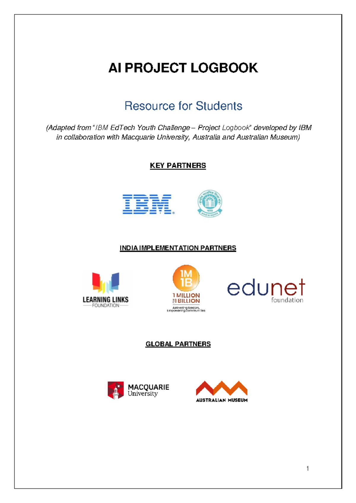 IBM-CBSE AI Project Logbook - AI PROJECT LOGBOOK Resource for Students ...