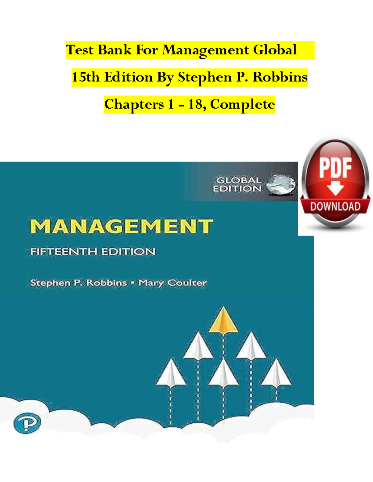 Test Bank For Management Global 15th Edition By Stephen P. Robbins ...