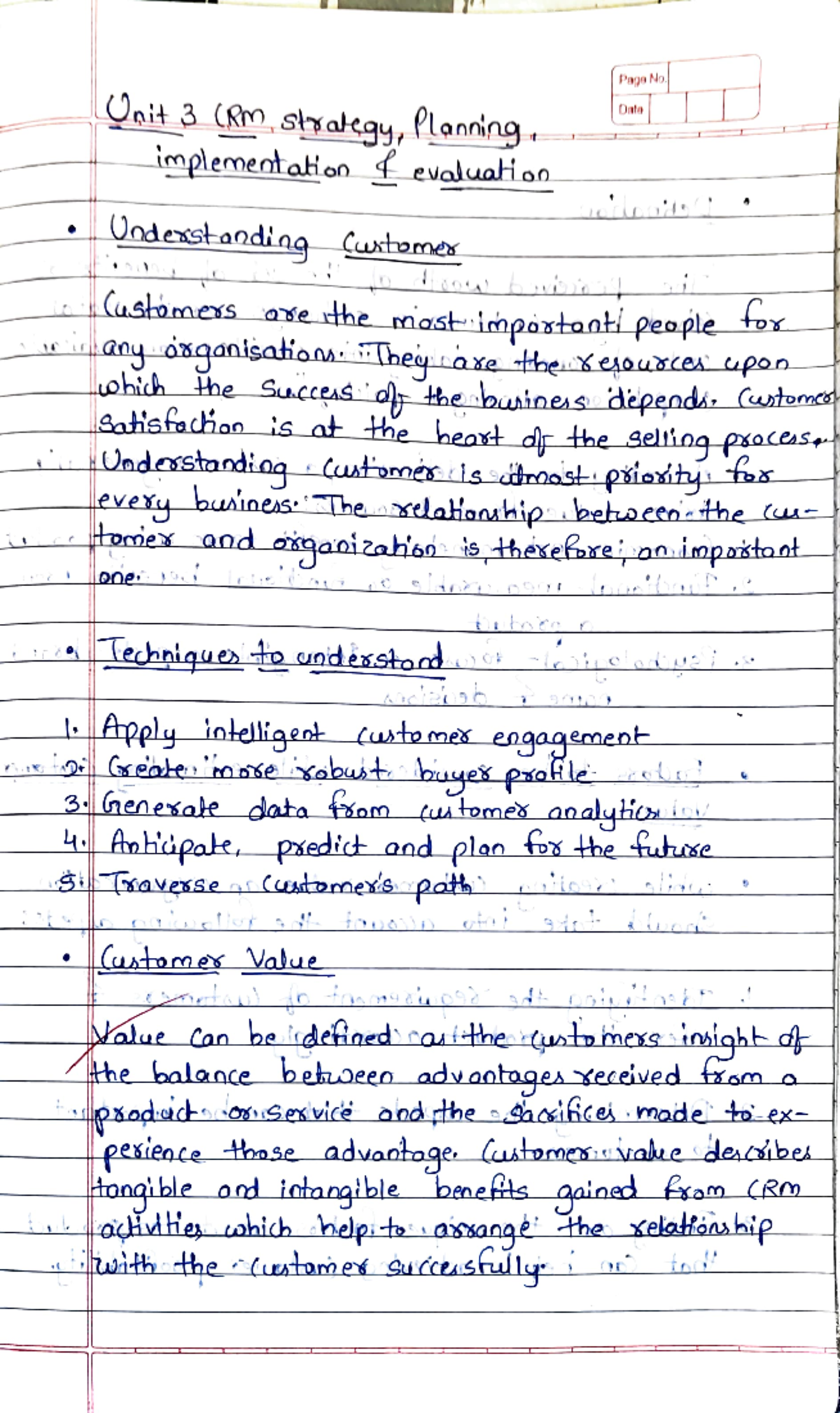 CRM - Unit 3 - CRM - Onit 3 (Rm, sr aegy, lanning. implemetaton f ...