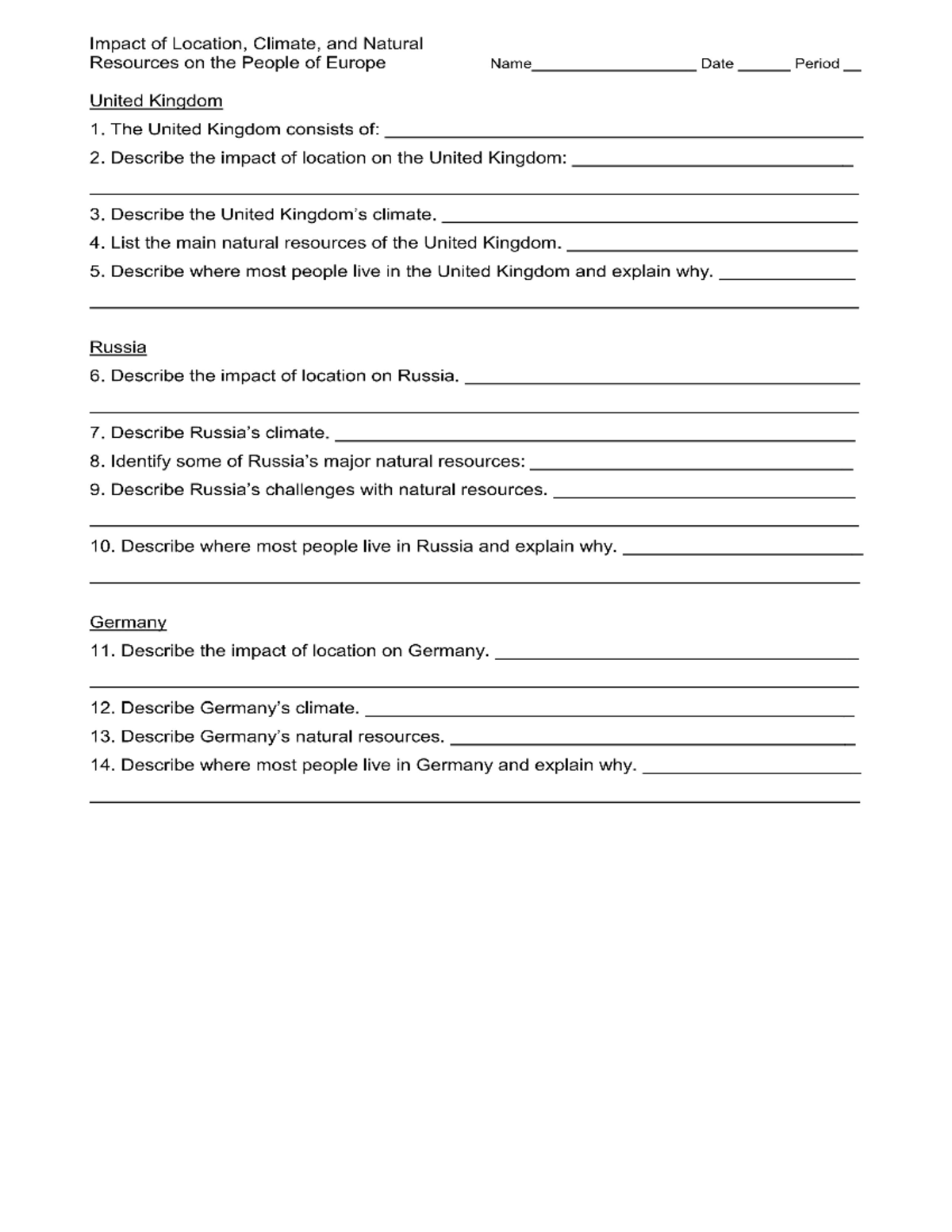 Location Climate Natural Res Europe - Impact of Location, Climate, and ...