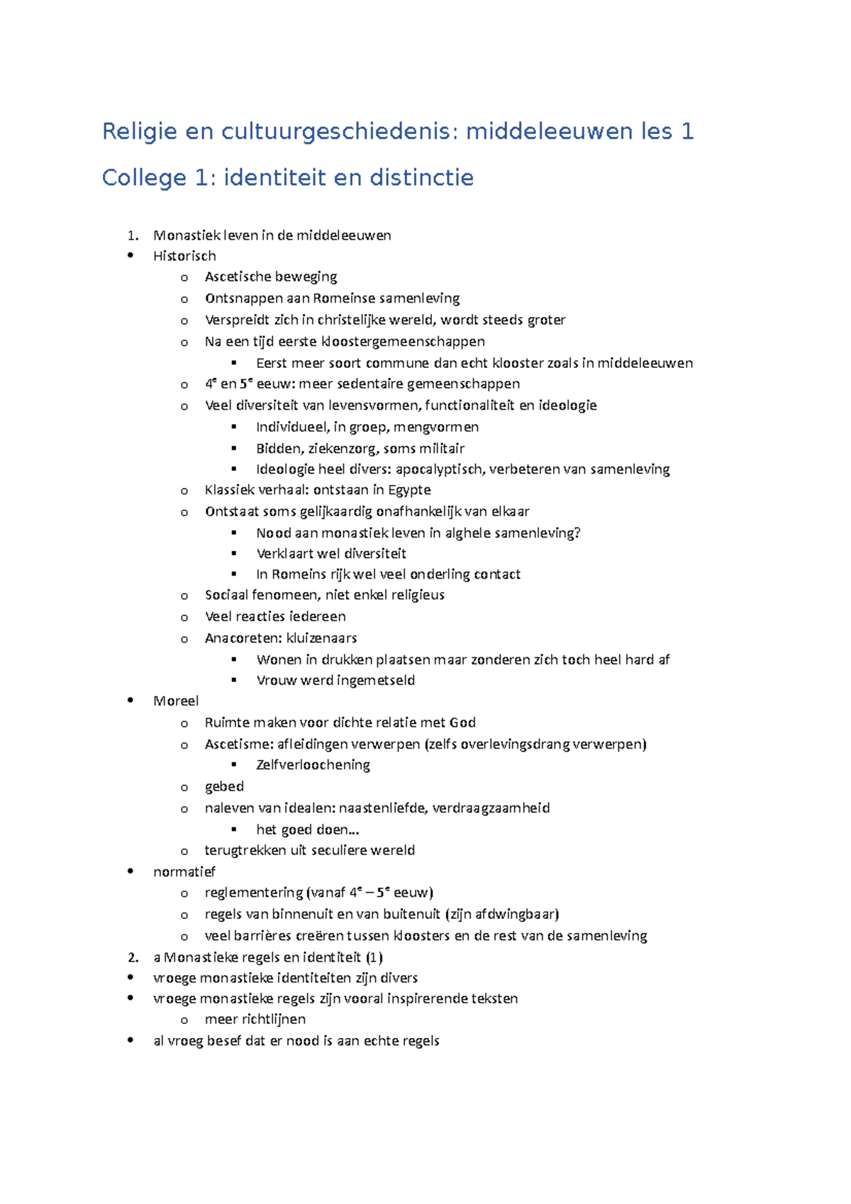 Les 5 middeleeuwen - Religie en cultuurgeschiedenis: middeleeuwen les 1 ...