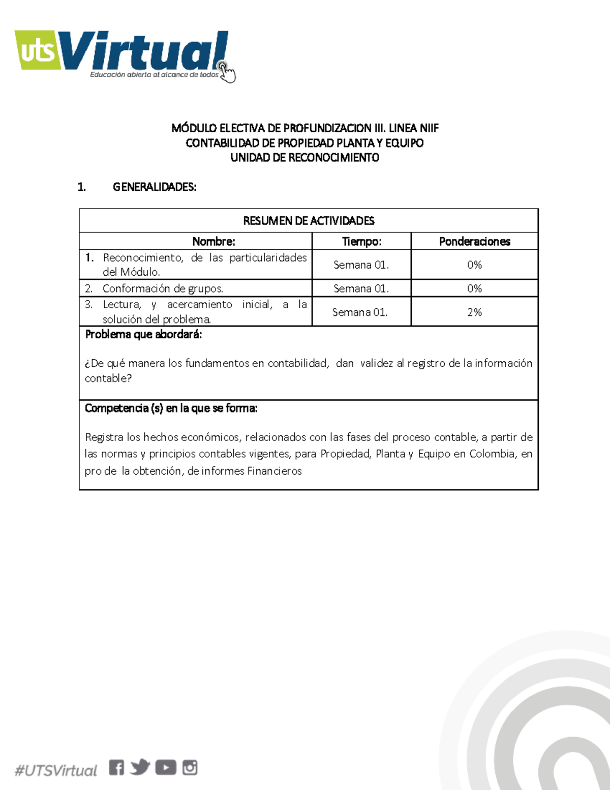 Ruta Reconocimiento - Examen - M”DULO ELECTIVA DE PROFUNDIZACION III. LINEA NIIF CONTABILIDAD DE ...