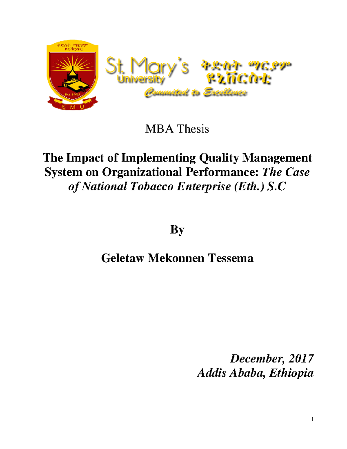 Thesisafter defense AAA - 1 MBA Thesis The Impact of Implementing ...