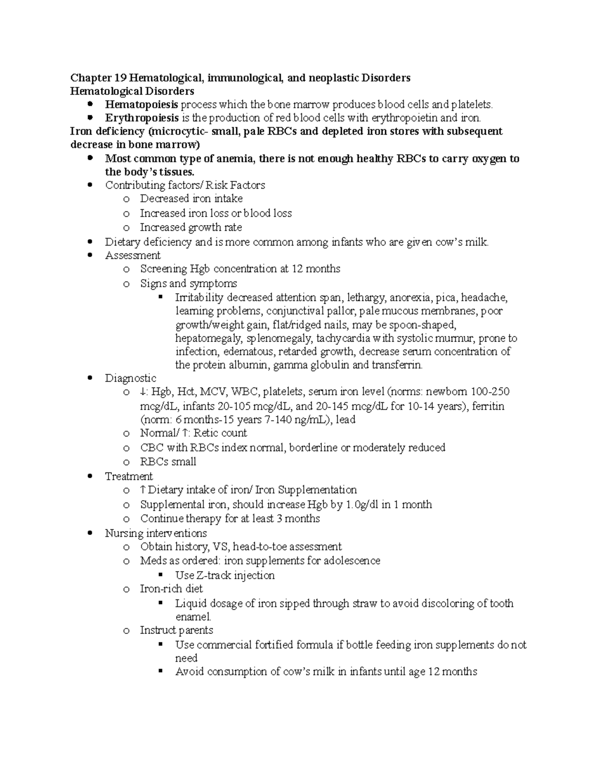 Chapter 19 Hematological Med surg - Chapter 19 Hematological ...