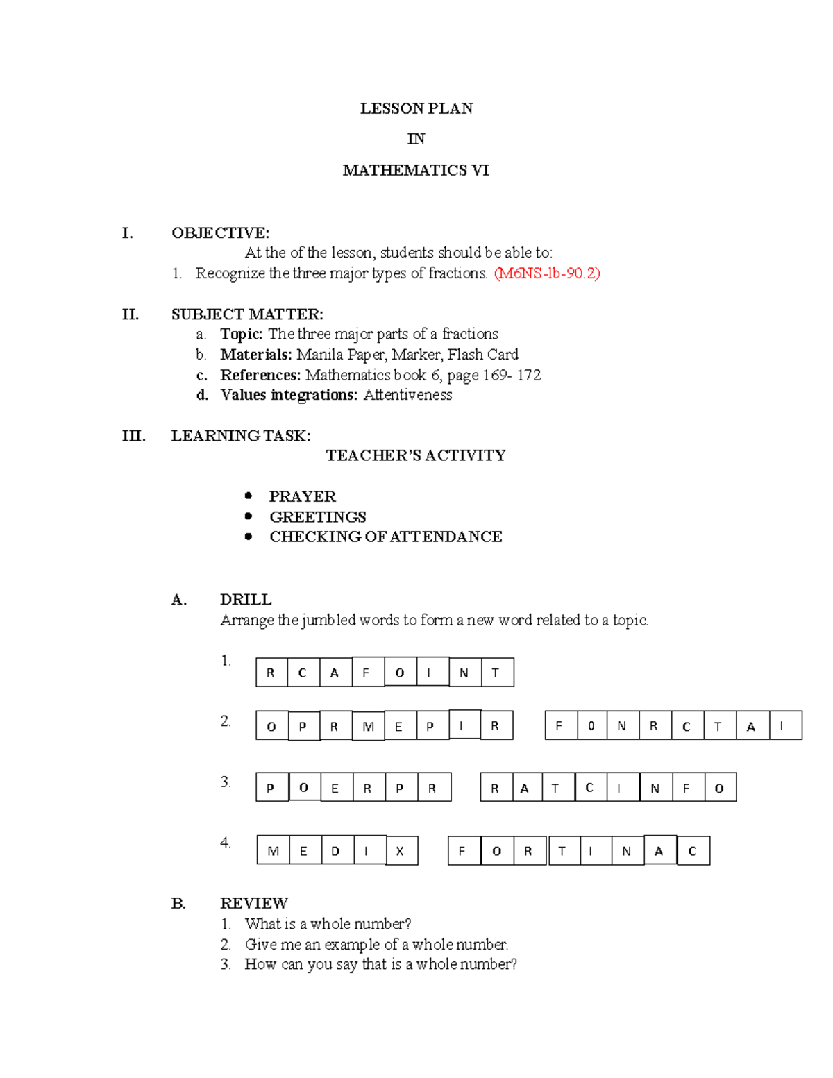 Joan Mie Cabando - 4A's - Example of 4A's lesson plan - LESSON PLAN IN ...